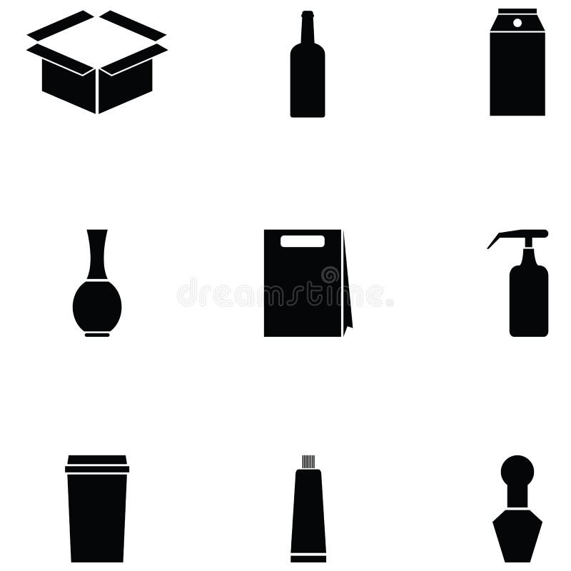 Packaging icon set stock vector. Illustration of package - 107351352