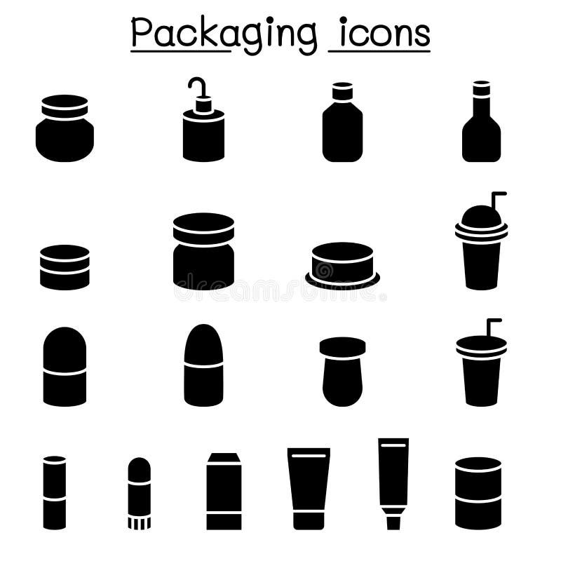 Packaging icon set stock vector. Illustration of clip - 123992977