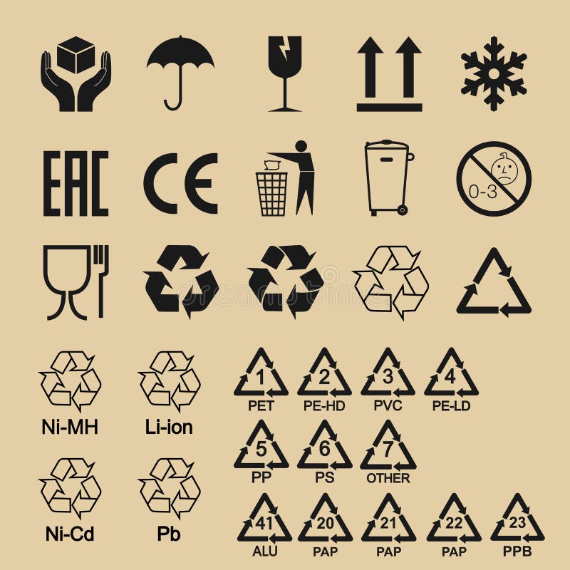 Packaging Icons, Package Signs Set. Vector Illustration, Flat Design ...