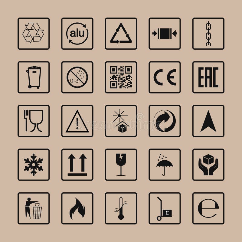 Packaging Icons, Package Signs Set. Vector Illustration, Flat Design ...