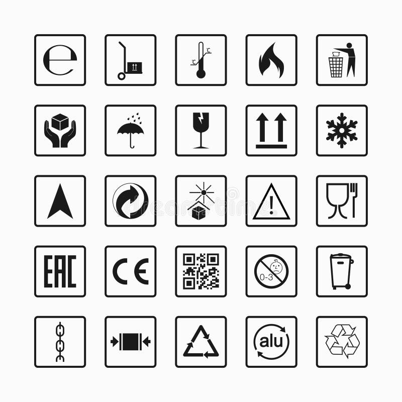 Packaging Icons, Package Signs Set. Vector Illustration, Flat Design ...