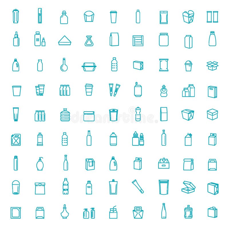 Packaging, Icons Set. for Packaging Products and Materials, Stock ...