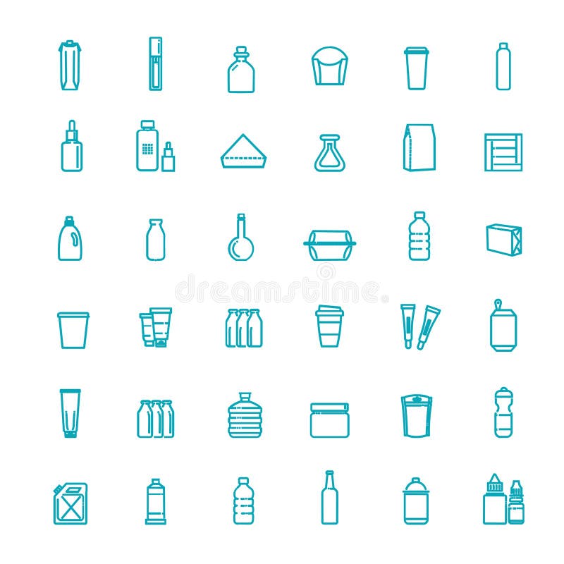 Packaging, Icons Set. for Packaging Products and Materials, Stock ...