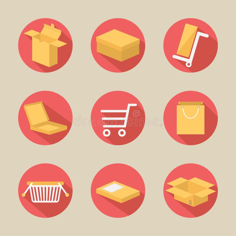 Packaging Icons, Vector Set Stock Vector - Illustration of icon, basket ...
