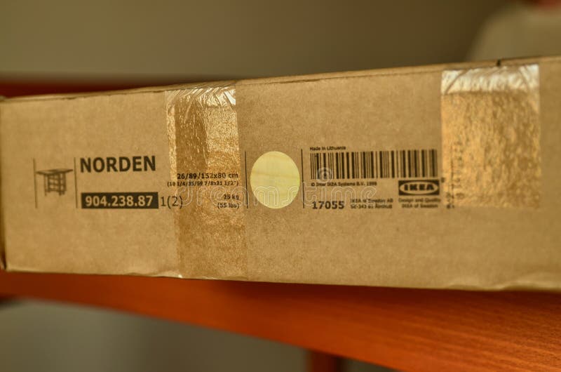 Packaging of Ikea Norden editorial stock image. Image of interior ...