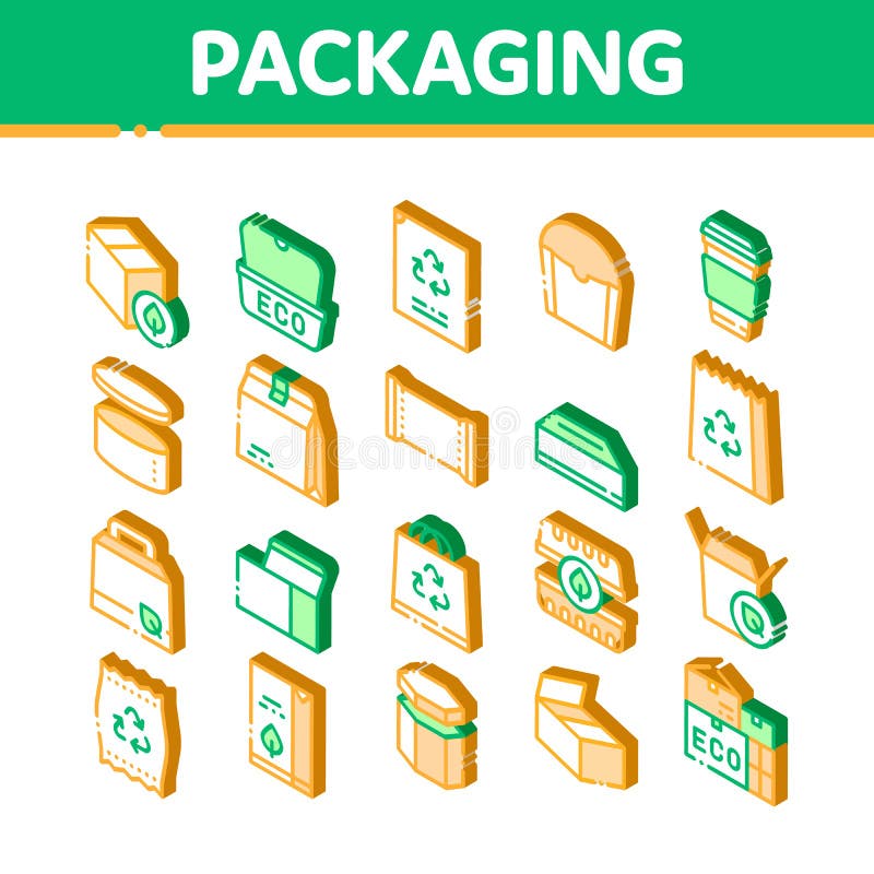 Packaging Isometric Icons Set Vector Stock Vector - Illustration of ...