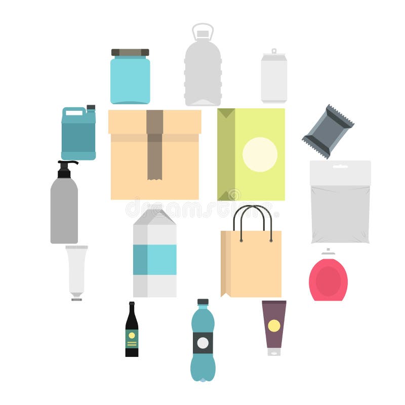 Supermarket Items Icons Set, Cartoon Style Stock Illustration ...