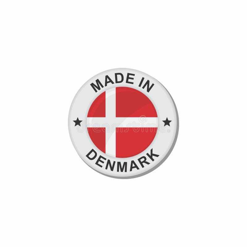 Circle National Flag Made in - Denmark Stock Vector - Illustration of ...