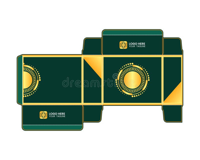 Packaging and Label Design Doodle Mailer Box Template with Leaves and ...