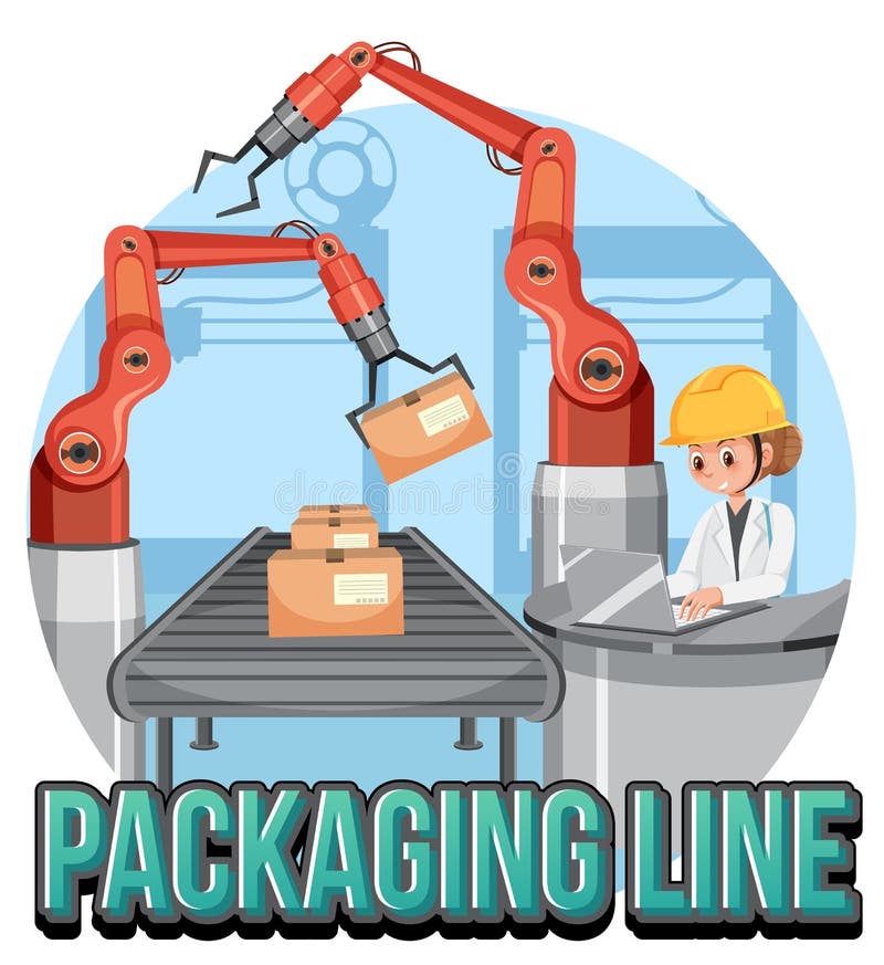 Packaging Line Logo Banner Design Stock Vector - Illustration of ...