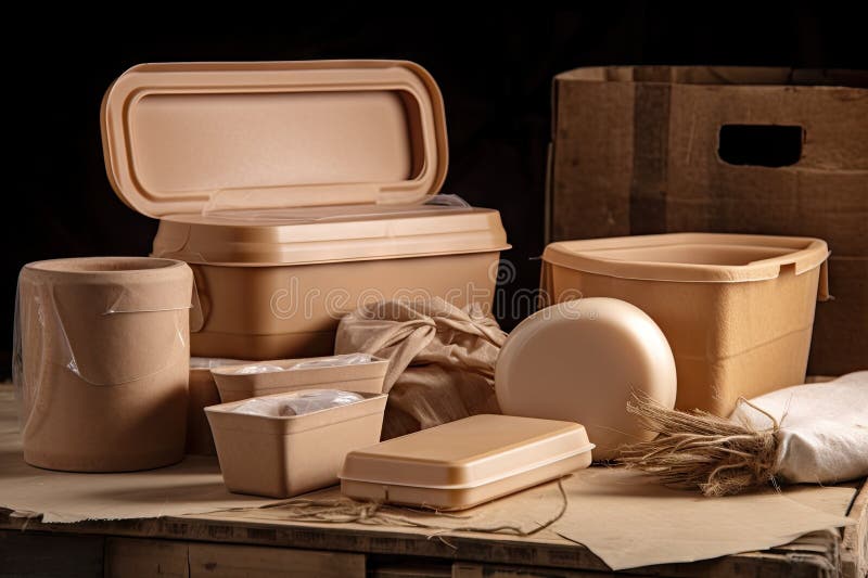 Packaging Made from Recycled or Renewable Materials Stock Illustration ...