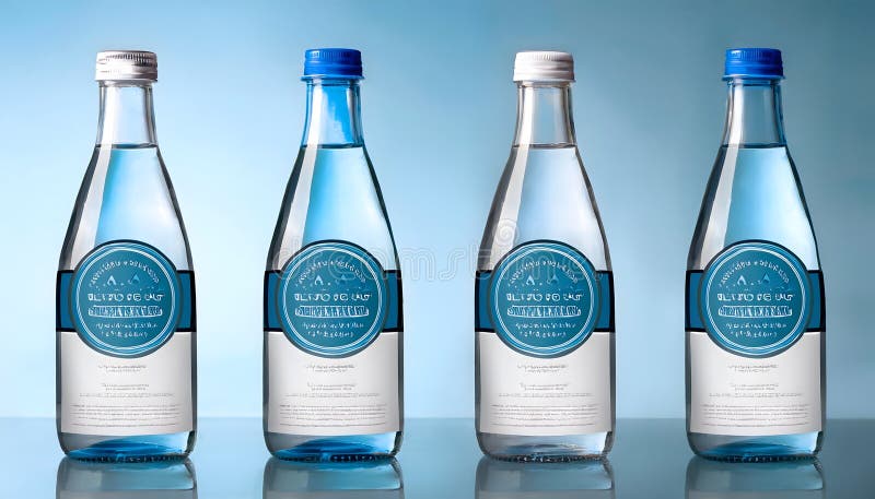 Packaging for Mineral Water Bottles, Label Design Stock Illustration ...