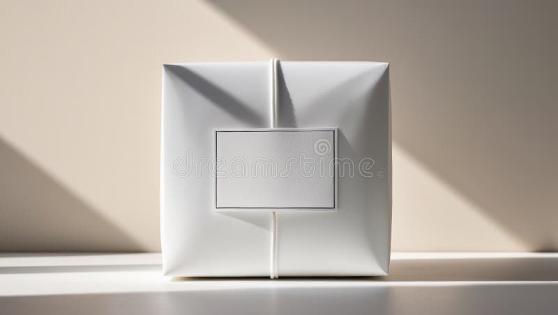 Packaging Mockup - White Paper Box for Branding with Blank Paper Label ...