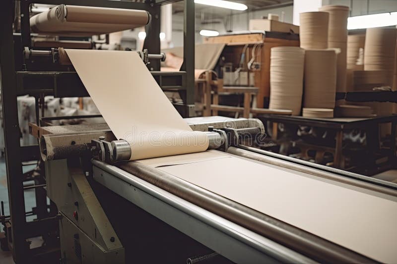 Packaging Paper Goods Being Packaged in Factory Stock Illustration ...