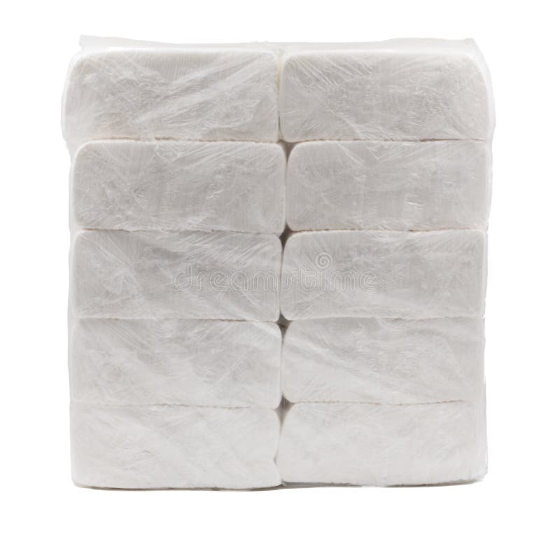 Packaging of Paper Square Napkins on a White Background Stock Photo ...