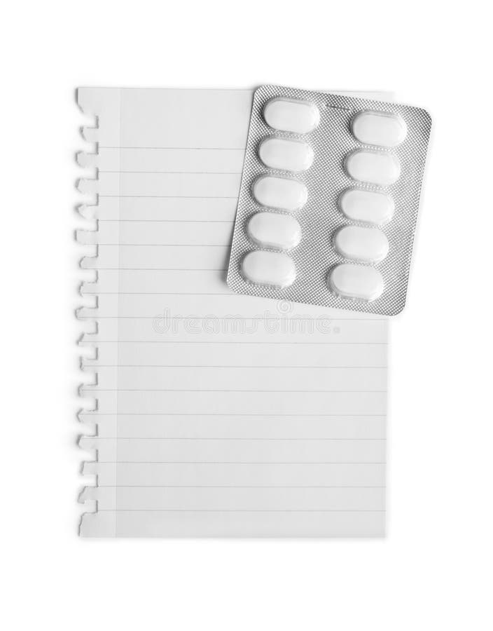 Packaging of Pills Attached To a Sheet of Paper Stock Photo - Image of ...