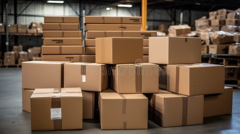 Packaging plain brown box stock illustration. Illustration of inventory ...