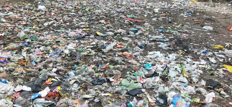 Packaging Plastic Waste is Spread in the Ground Stock Photo - Image of ...