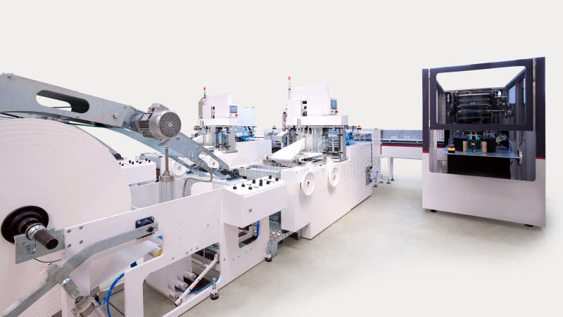 Packaging and Printing Machines Stock Photo - Image of line, plant ...