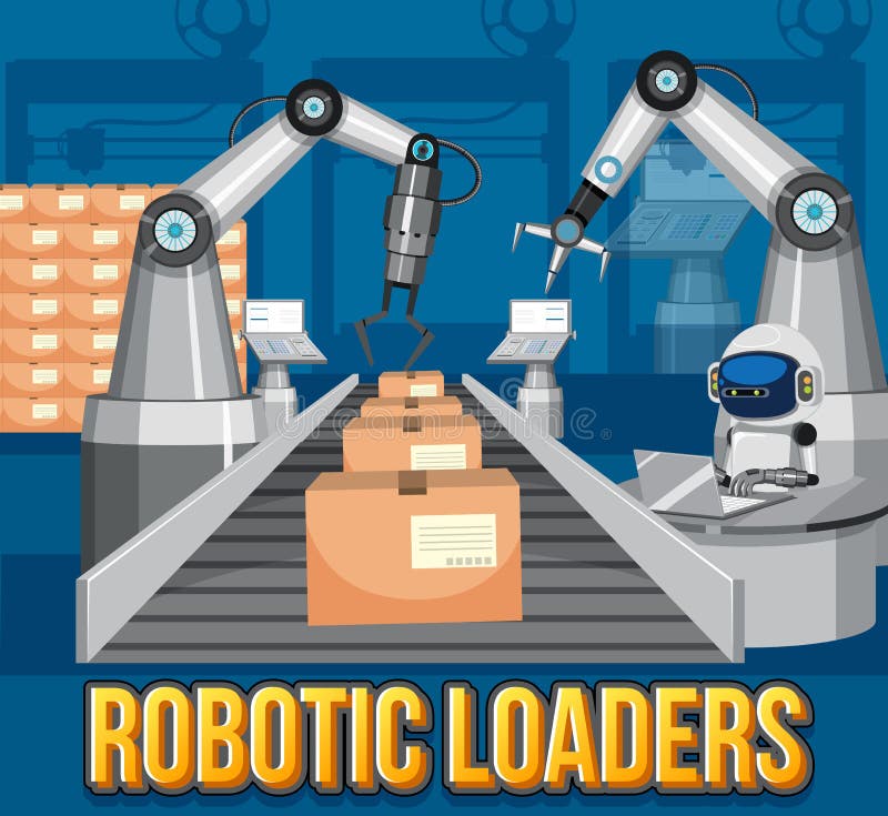 Packaging Process Concept with Automation Stock Vector - Illustration ...