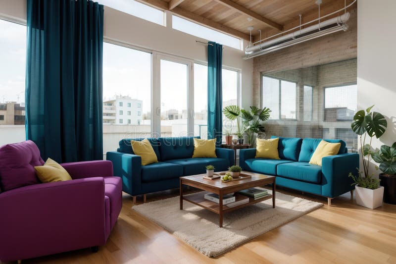 Showcasing Interior Design in Style Funky Fresh Stock Illustration ...