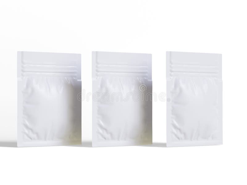 Packaging Sachet White Color Realistic Texture Stock Illustration ...