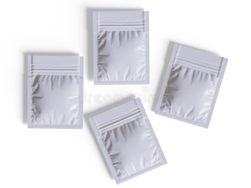 Sachet Packaging Isolated on White Background, Realistic 3D Render ...