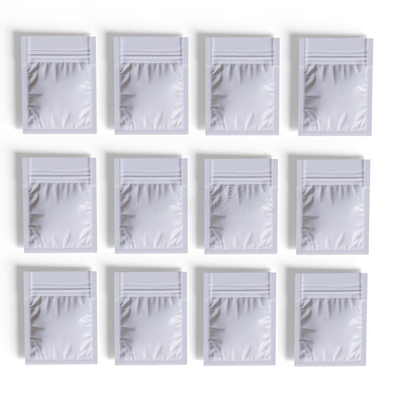 Packaging Sachet White Color Realistic Texture Stock Illustration ...