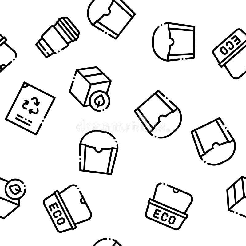 Packaging Seamless Pattern Vector Stock Vector - Illustration of icons ...