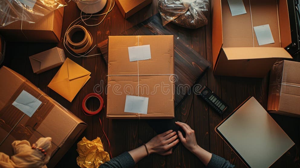 The Packaging and Shipping Workspace.AI Generated Image Stock Image ...
