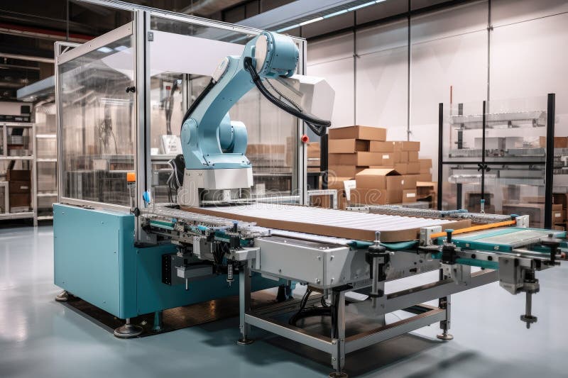 Packaging and Sorting Robot, with Its Arm Moving in Sync To Pack ...