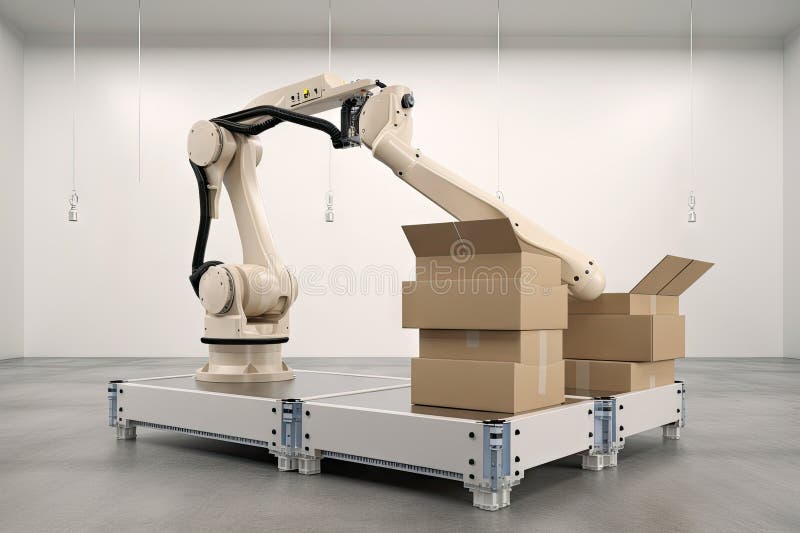 Packaging and Sorting Robot, with Its Arms Moving Quickly To Pack Goods ...