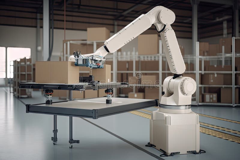 Packaging and Sorting Robot, with Its Arms Moving Quickly To Pack Goods ...