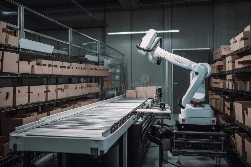 Packaging and Sorting Robot Picking Up Items and Placing Them into ...