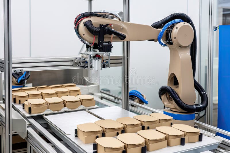 Packaging and Sorting Robot, Placing Products into Boxes for Shipping ...