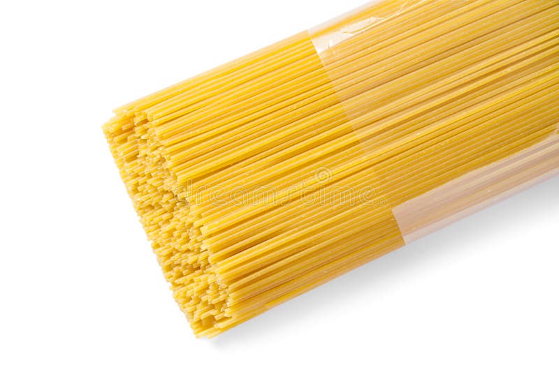 Packaging of Spaghetti on a White Background. Stock Image - Image of ...