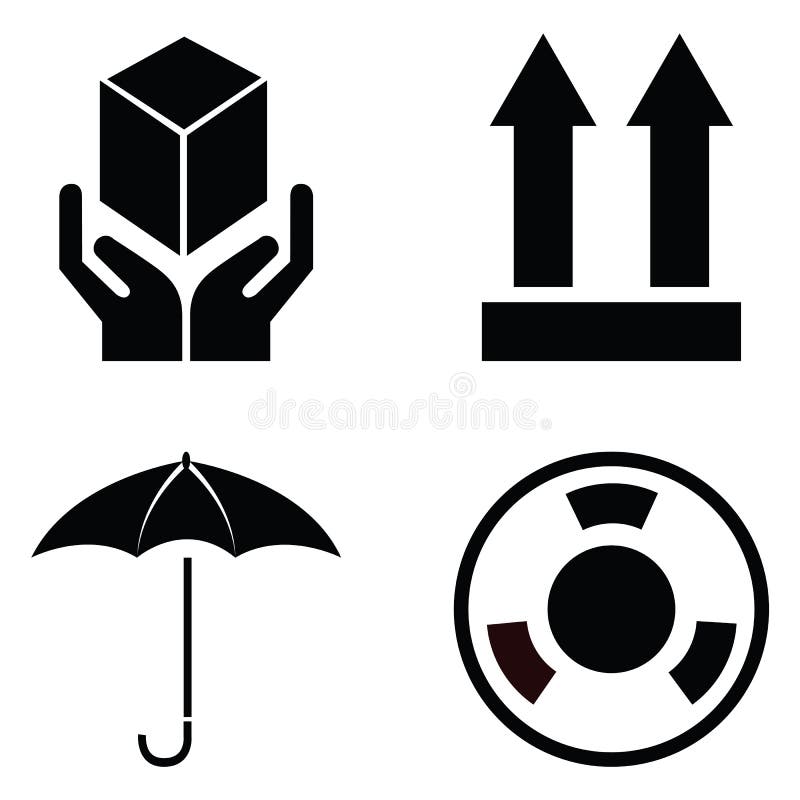Packaging symbols set stock vector. Illustration of care - 102682577