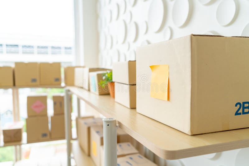 Packaging on table stock photo. Image of parcels, office - 158420316