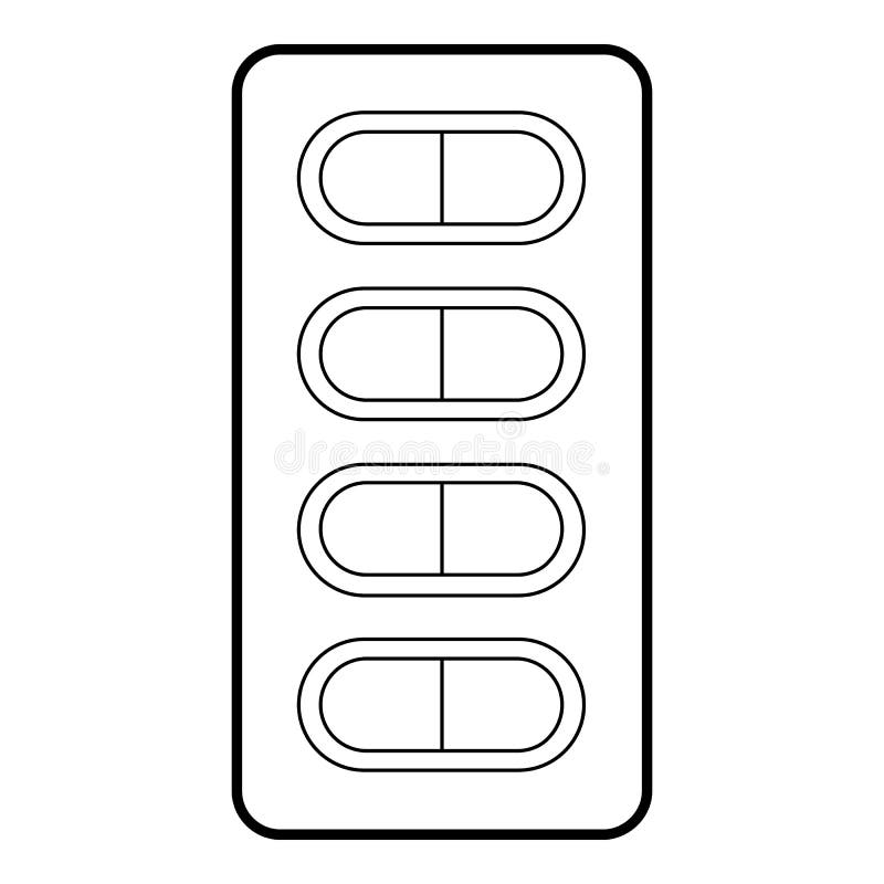 Packaging of Tablets Icon, Outline Style Stock Vector - Illustration of ...