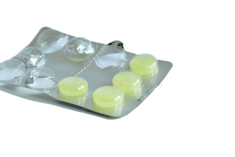 The Opened Package with Pills Lies on a White Background. Stock Image ...