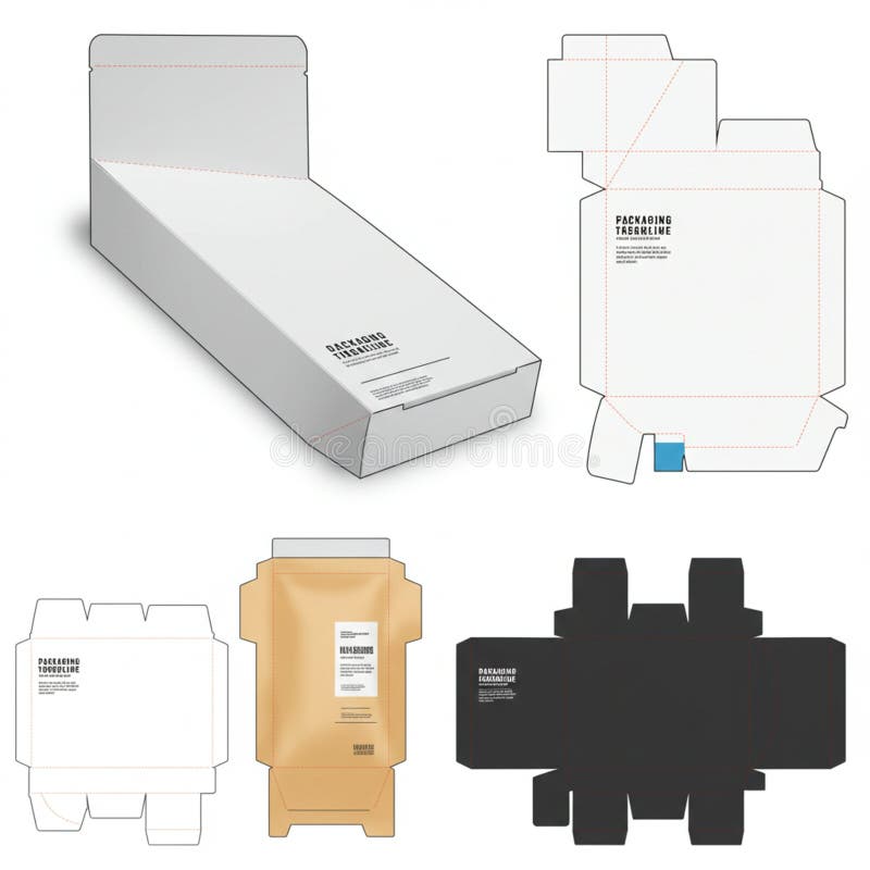 Packaging Templates for Boxes Displayed, Illustrating Different Designs ...