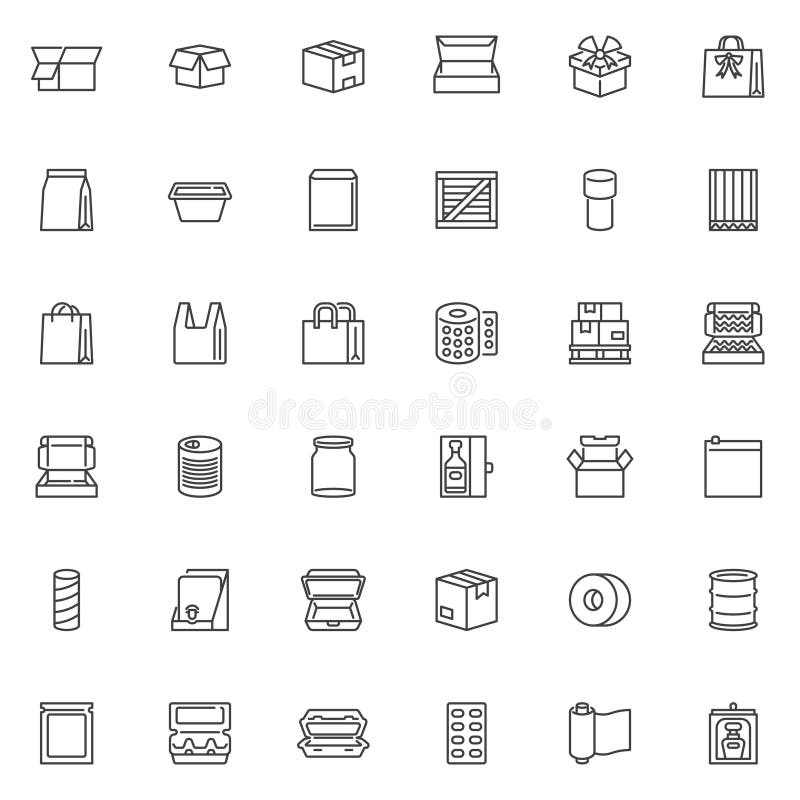 Packaging Types Icons Stock Illustrations – 272 Packaging Types Icons ...