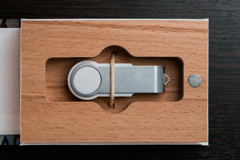 Packaging for USB Drives. Box with -stick Photographer. Wooden Boxes on ...