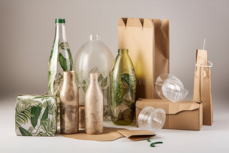 Packaging that Uses Recycled Materials and is Fully Recyclable Stock ...