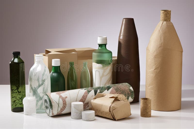 Packaging that Uses Recycled Materials and is Fully Recyclable Stock ...