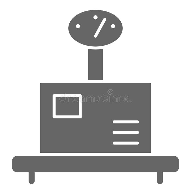 Packaging on Weights Solid Icon, Delivery Symbol, Weight Scale with Box ...