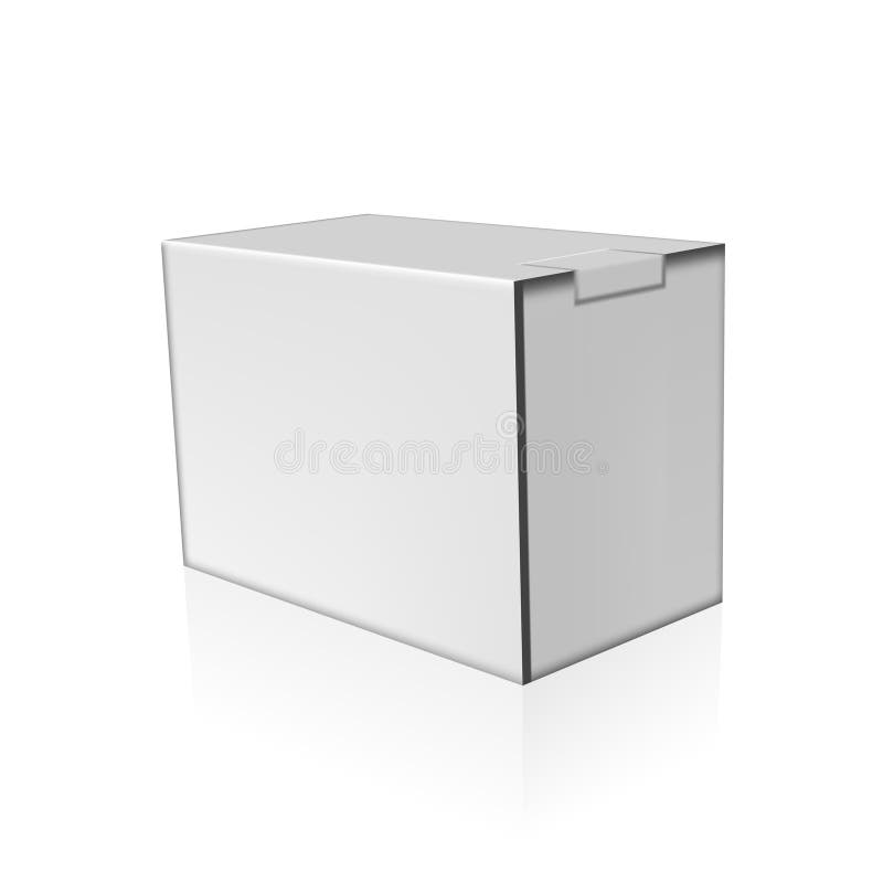 Packaging White Cardboard Box Isolated on White Stock Illustration ...
