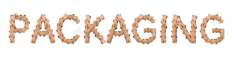 Packaging Word in Boxes Font Stock Image - Image of rubbish, delivery ...