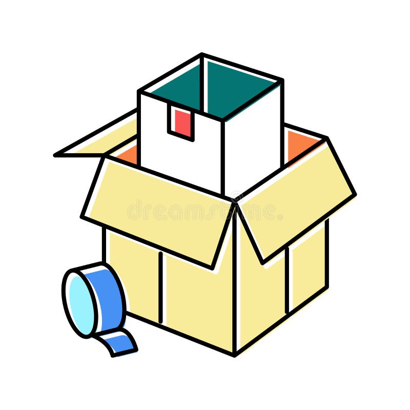 Packaging and Wrapping Parcel Color Icon Vector Illustration Stock ...