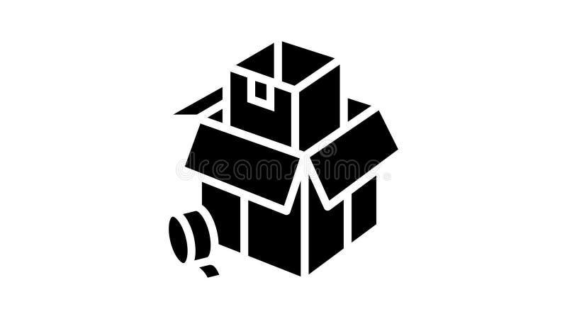 Packaging and Wrapping Parcel Glyph Icon Animation Stock Footage ...